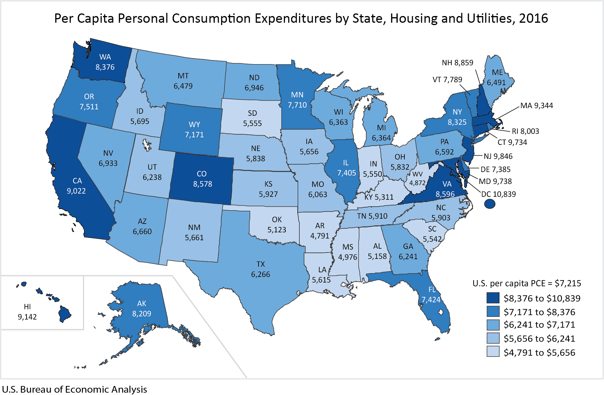 Supplementary Maps Personal Consumption Expenditures By State 2016 